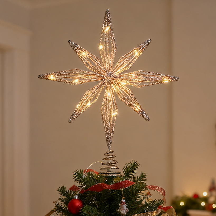 Adorno navideño con 20 luces LED para la copa del árbol de Navidad ...