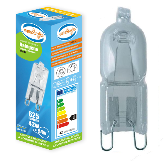 Ampoule G9 halogène basse énergie 54W (42W) 220-240V | Leroy Merlin