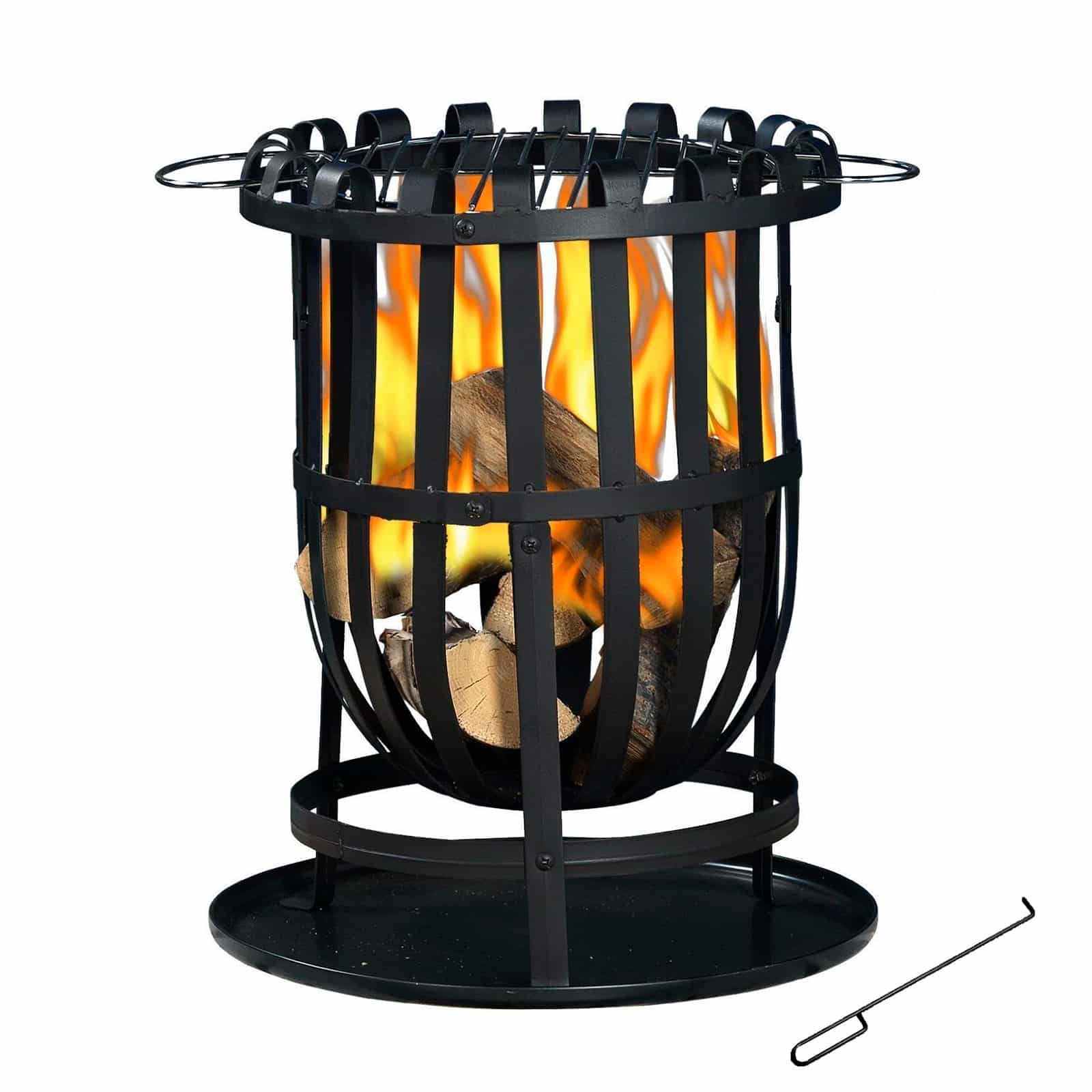 Brasero Bol à Feu Usage Extérieur en Fer 2 en 1 Kekai Dana 40x56 cm ...
