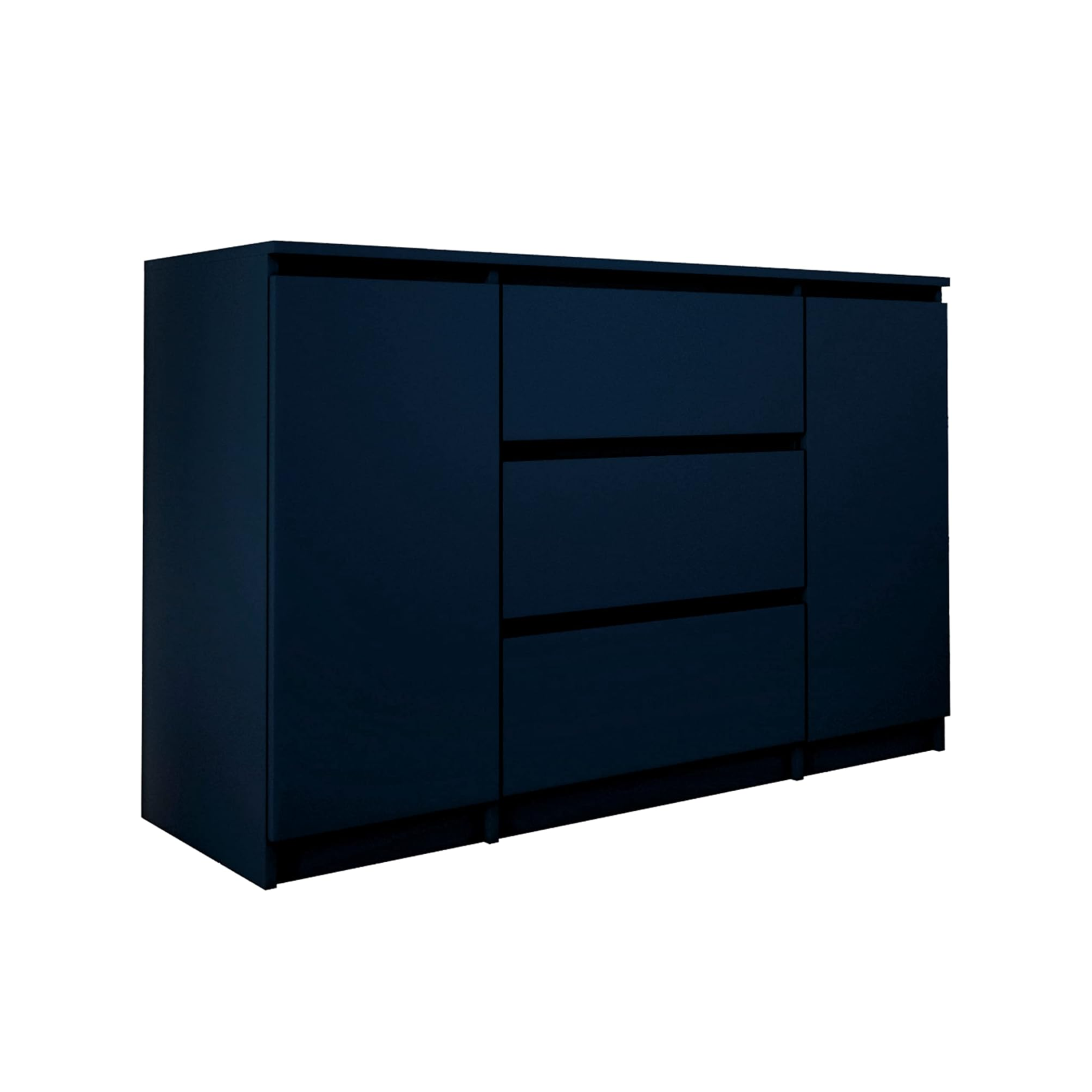 Commode 2 portes 3 tiroirs, 120 x 78 x 39 cm, couleur: marine | Leroy ...