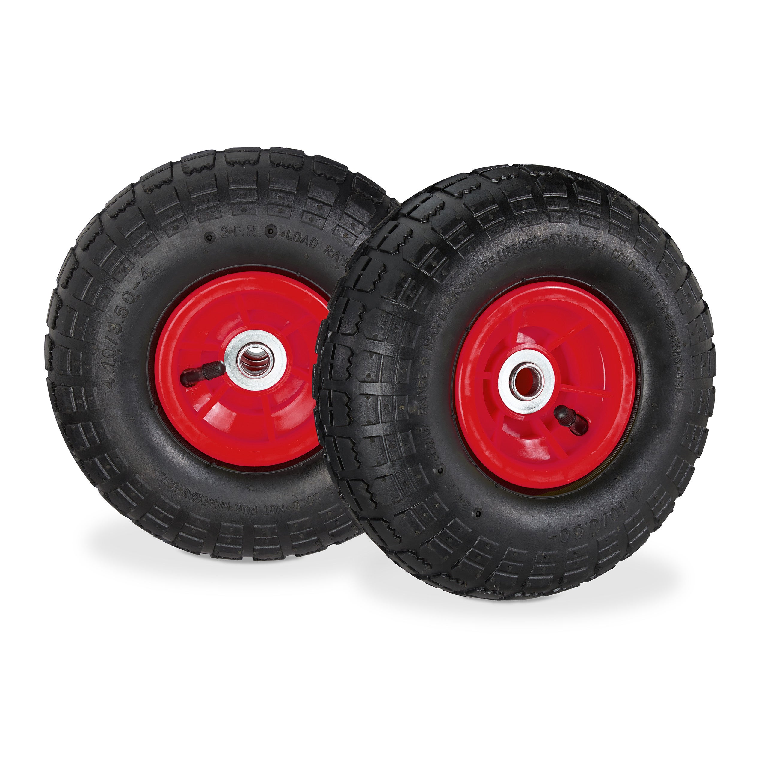 Relaxdays 2 roues pour diable 4.1/3.5-4, de rechange avec air, axe de ...