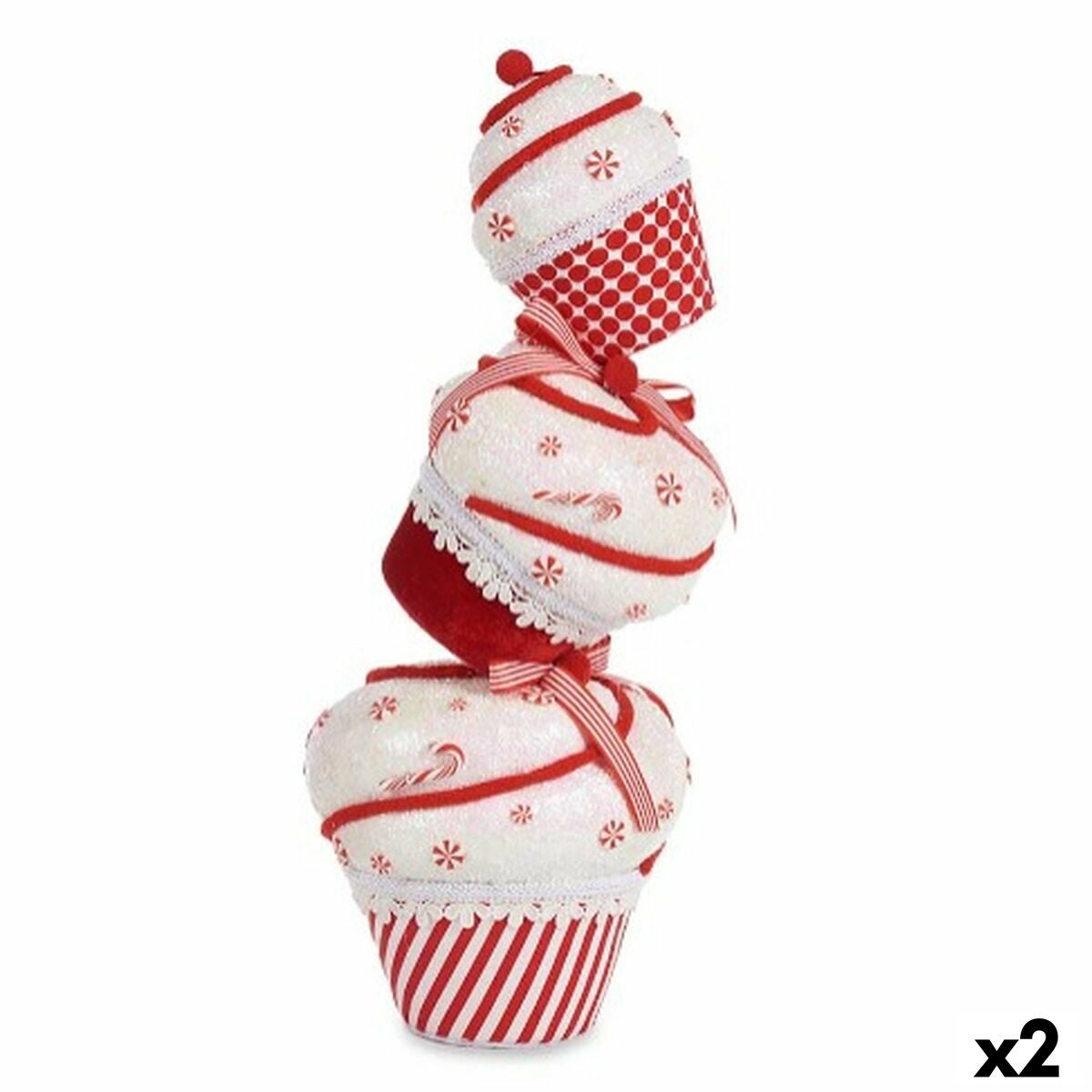 Figurine Décorative Tour Gâteau Blanc Rouge polystyrène 20 x 50 x 20 cm ...