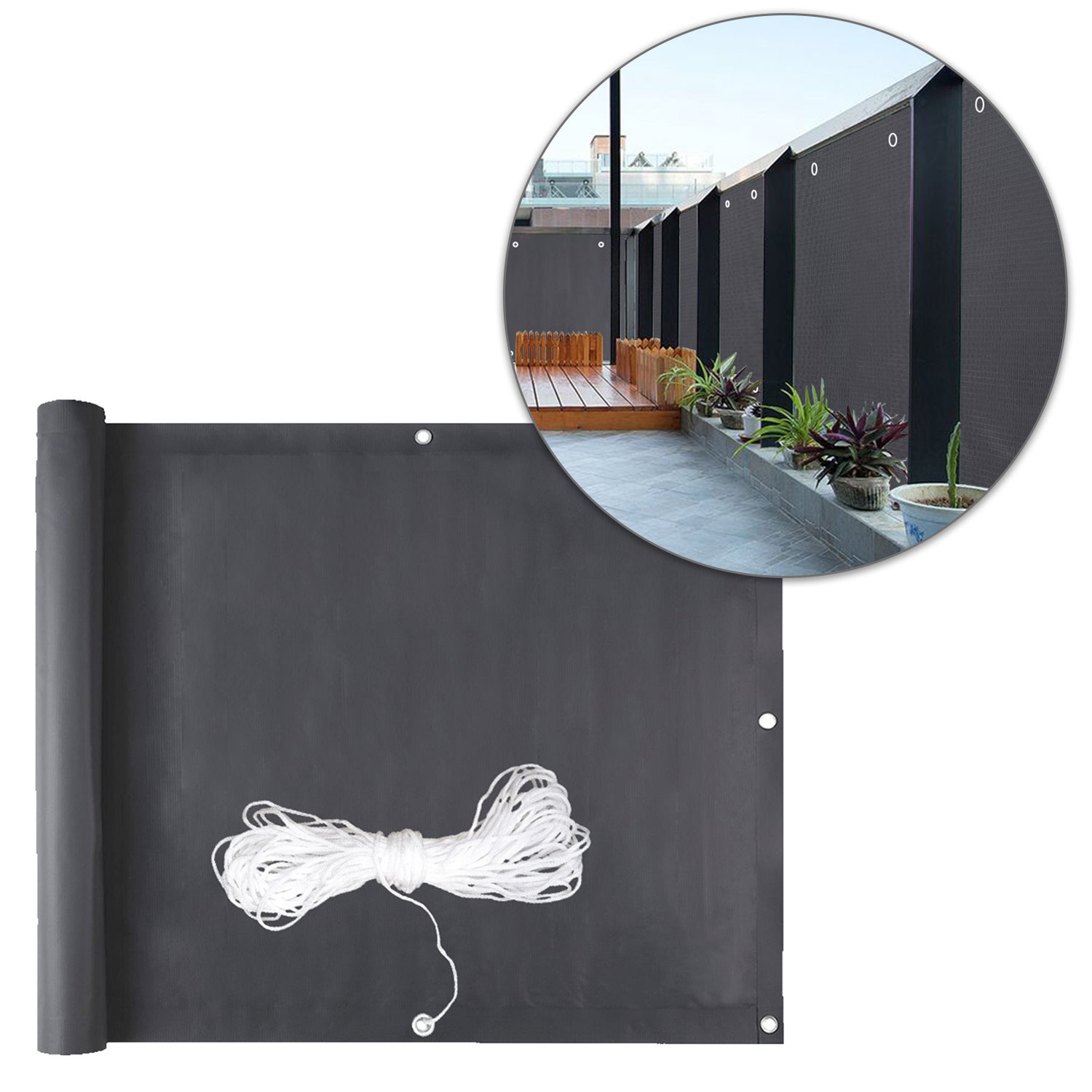 Ecran de Balcon Brise vue Pour Balcon Jardin Terrasse Anti-UV Brise vue ...