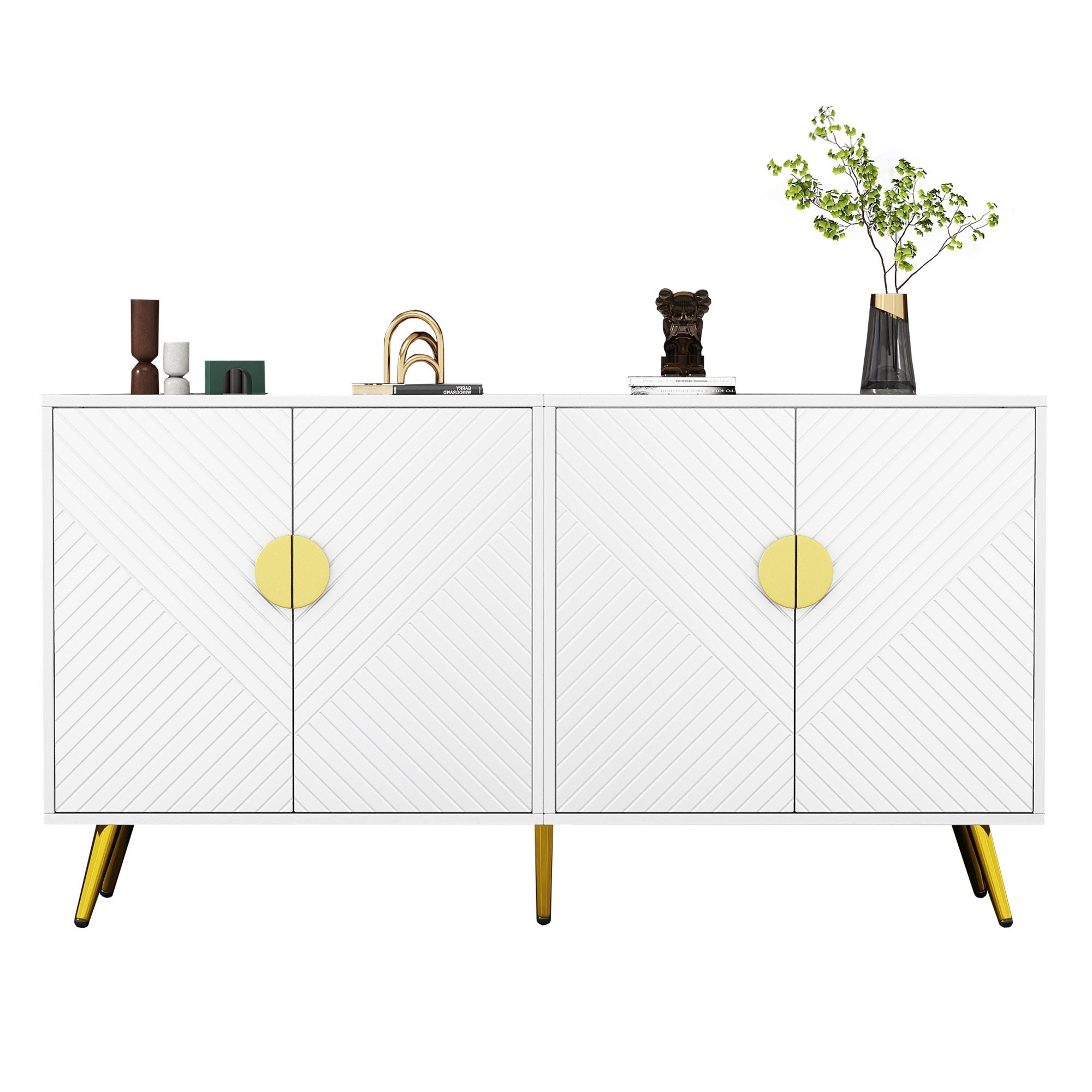 ARTURESTHOME Buffet multifonctionnel luxueux, blanc, une feuille ...
