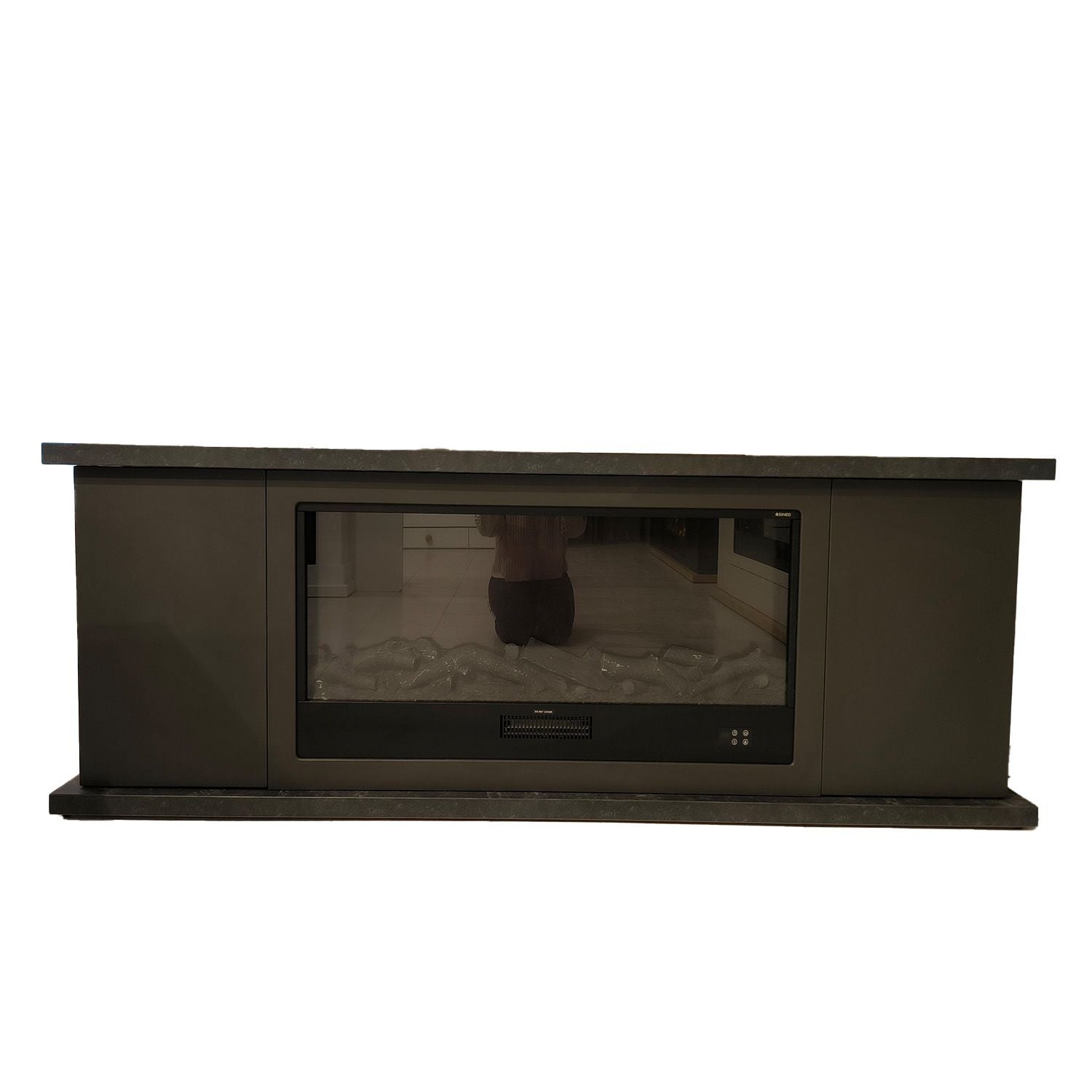 Arosio dark gray wood floor cabinet with Sined AMIATA 1500W electric ...