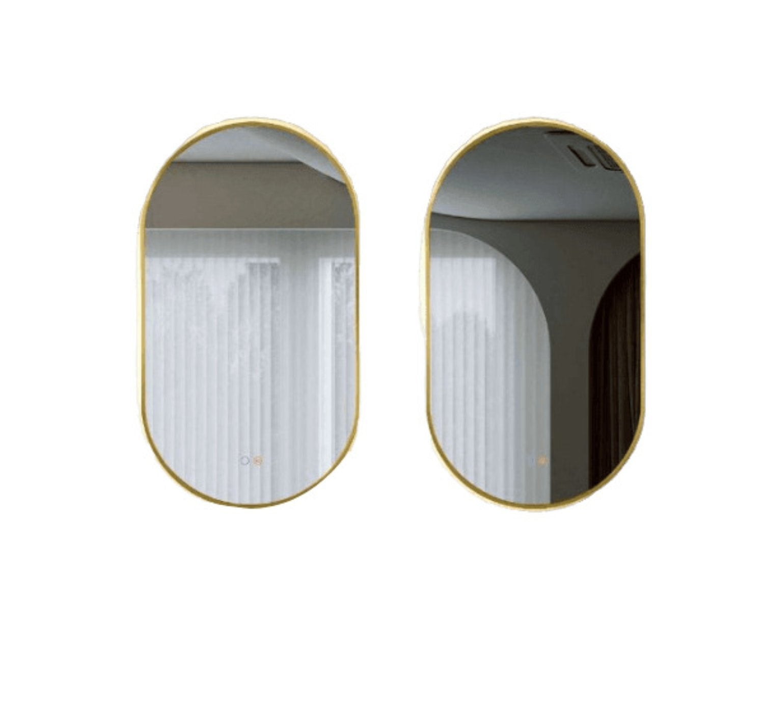 Espejo Baño Antivaho. Marco Fría 6500 K Oro Cepillado 50X90 Cm | Leroy ...