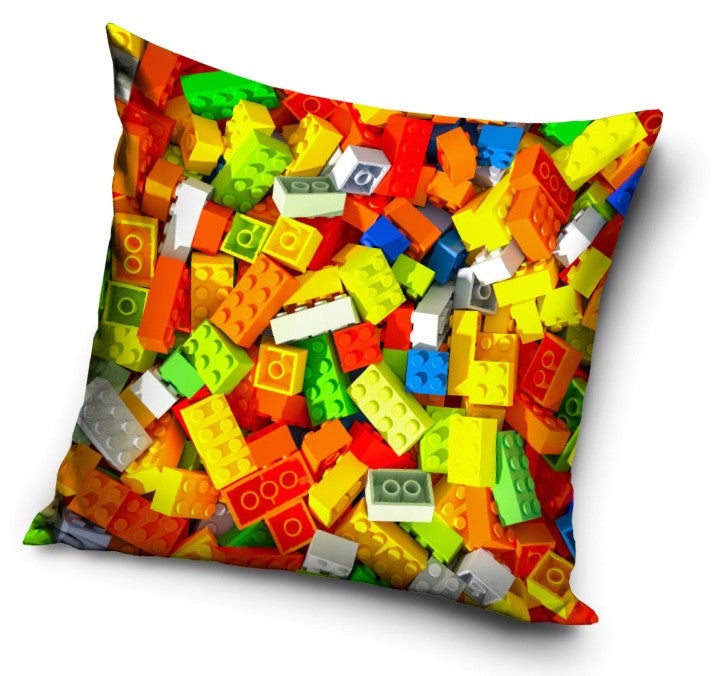 Housse de coussin motif Lego Bricks Bricks 40x40 cm velours | Leroy Merlin
