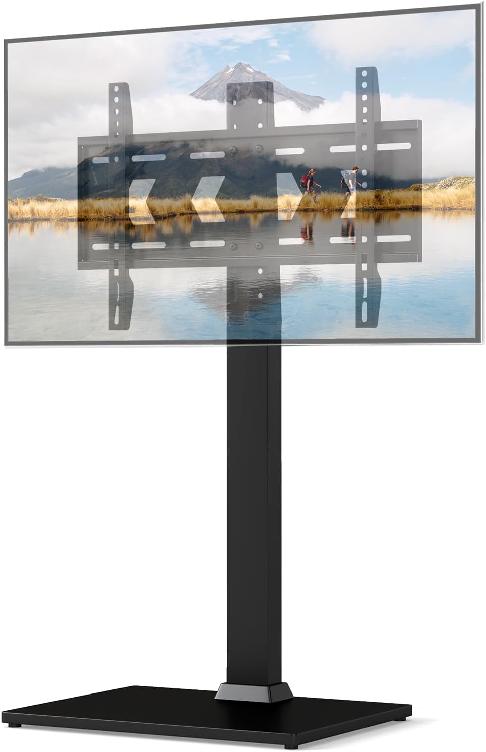 Support TV sur Pieds, Hauteur Réglable 95,5-111,5cm, Charge 50 kg ...