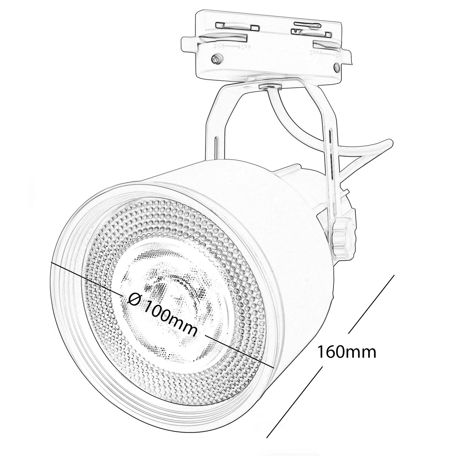 Spot LED 12W pour rail monophasé, Projecteur Orientable, Raccordement ...