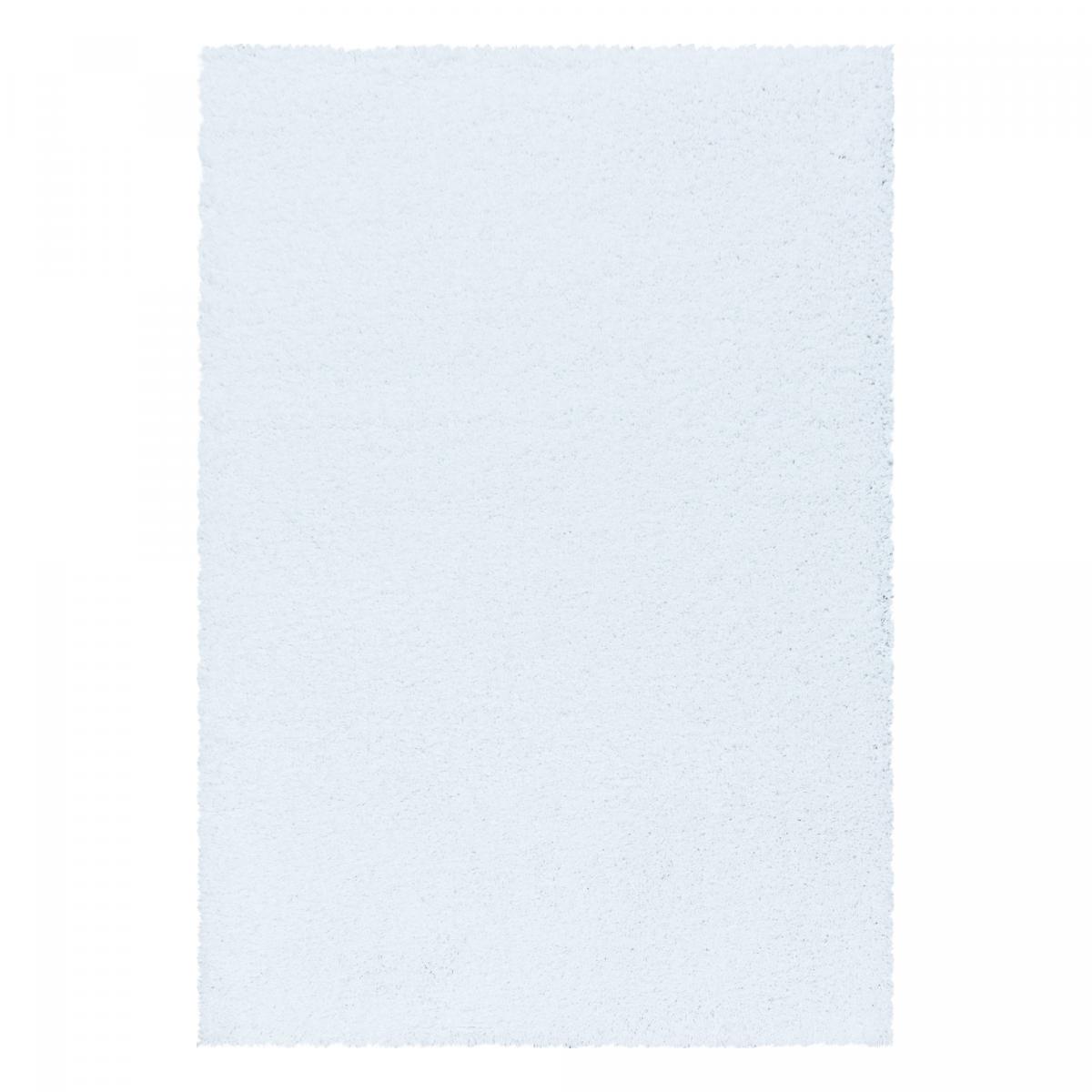 Alfombra Shaggy de pelo largo 140x200 rectangular tejida color blanco ...