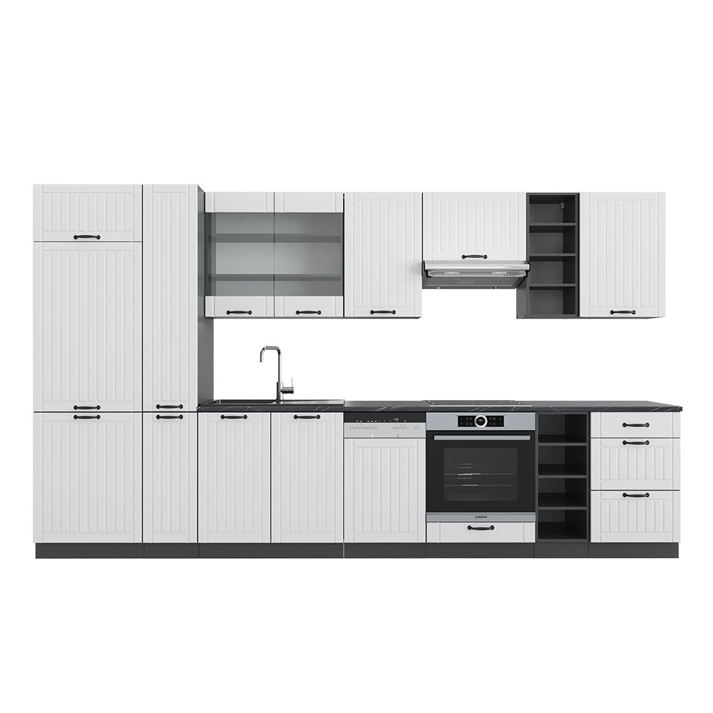 Vicco Cuisine Fame-Line, Blanc cottage/anthracite, 355cm , PT ...