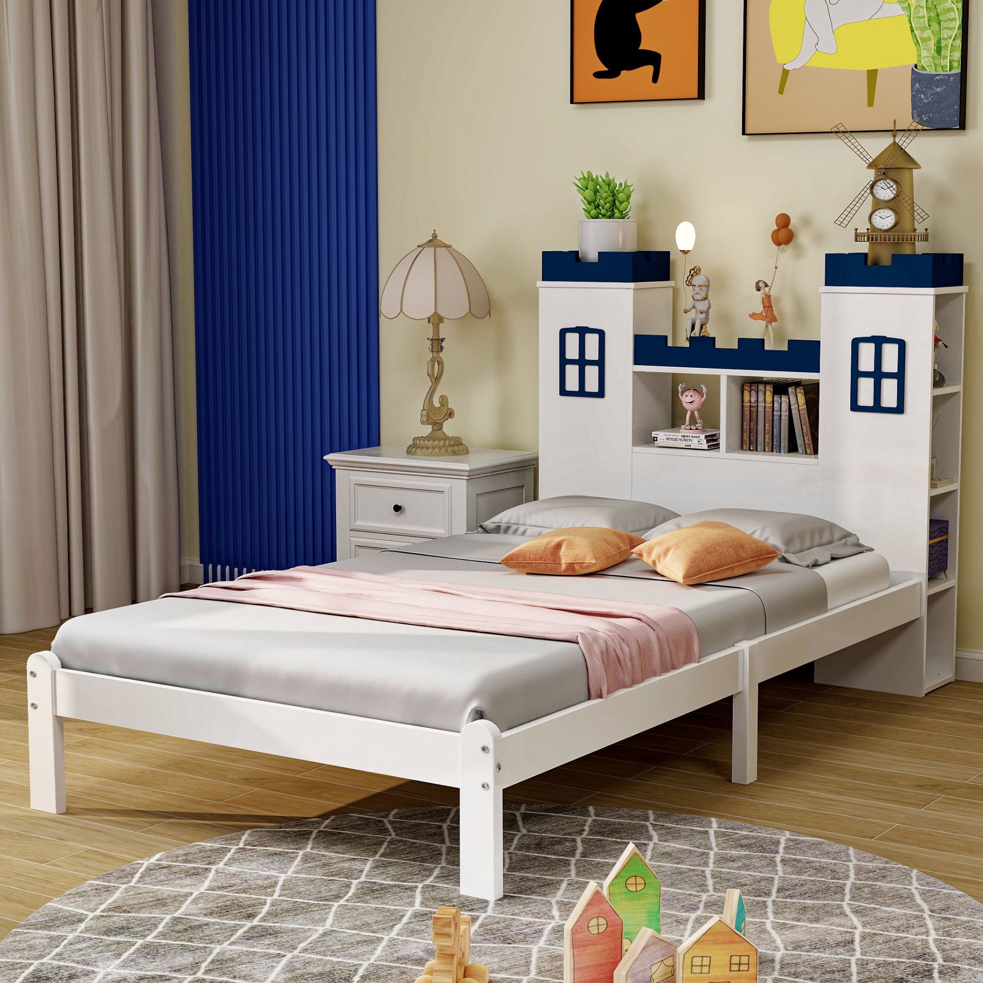 Lit enfant Lit simple Lit ados 90 x 200 en forme château avec ...