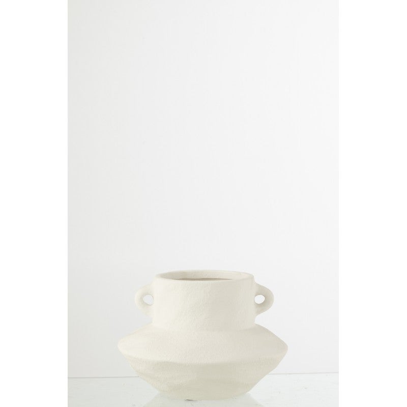 Jarrón de cerámica blanco 26x26x18 cm | Leroy Merlin