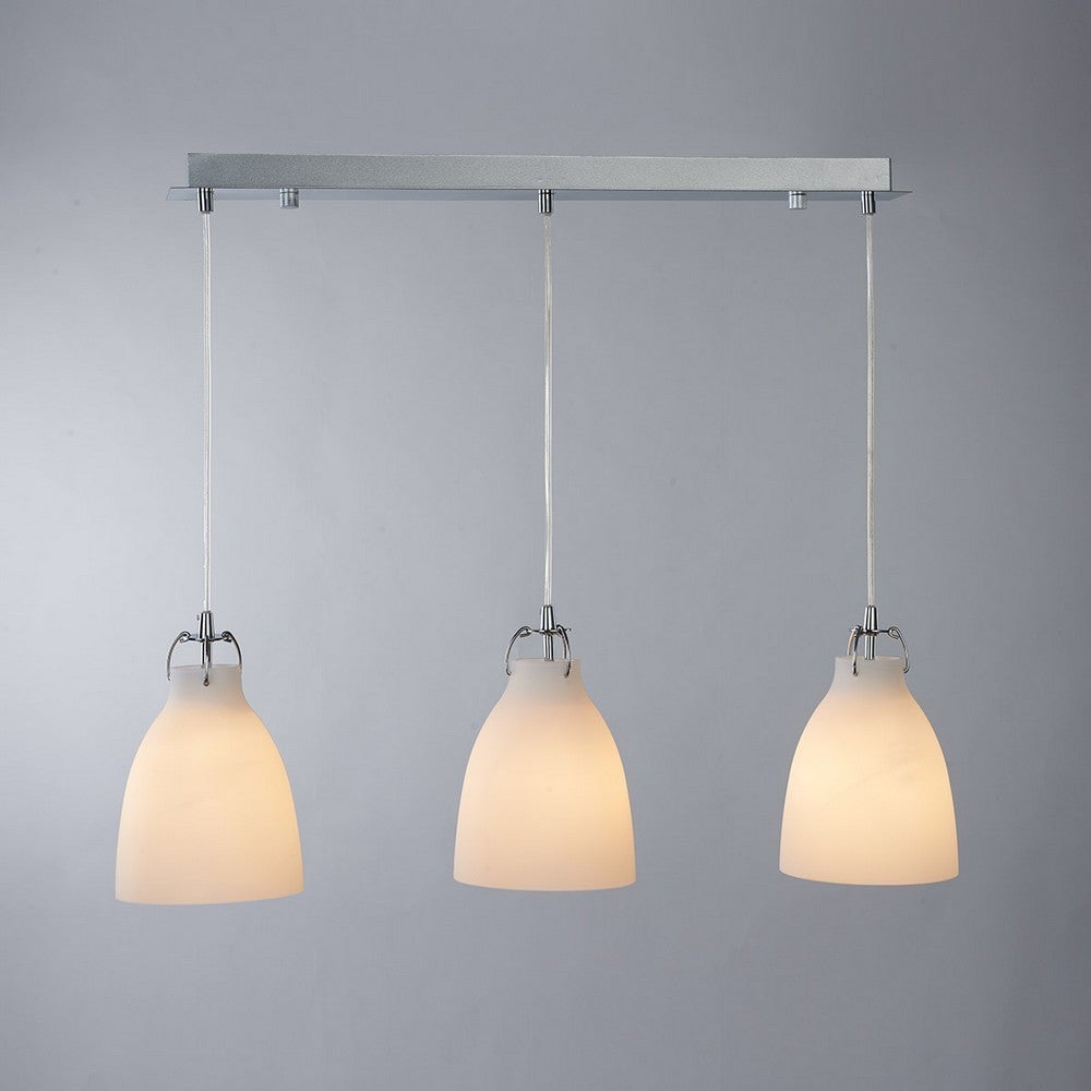 Italux Leonardo - Suspension moderne à 3 lampes en chrome avec abat ...