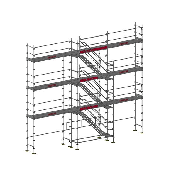 Echafaudage fixe de façade 80m² - Structure seule - Avec escalier ...