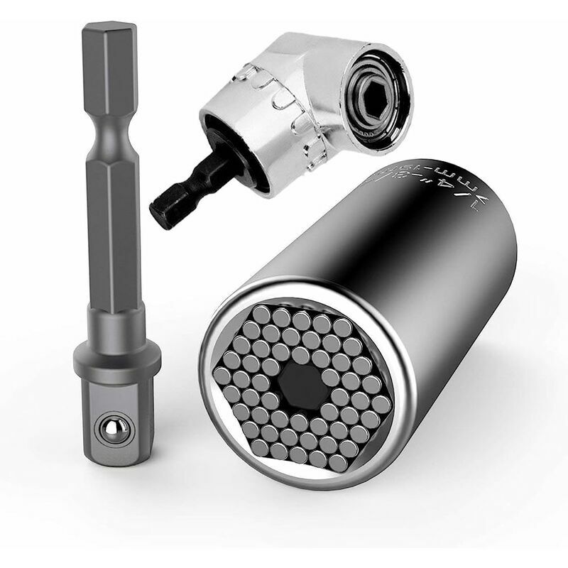 Clé à douille universelle 7-19mm avec tournevis 105° et adaptateur ...