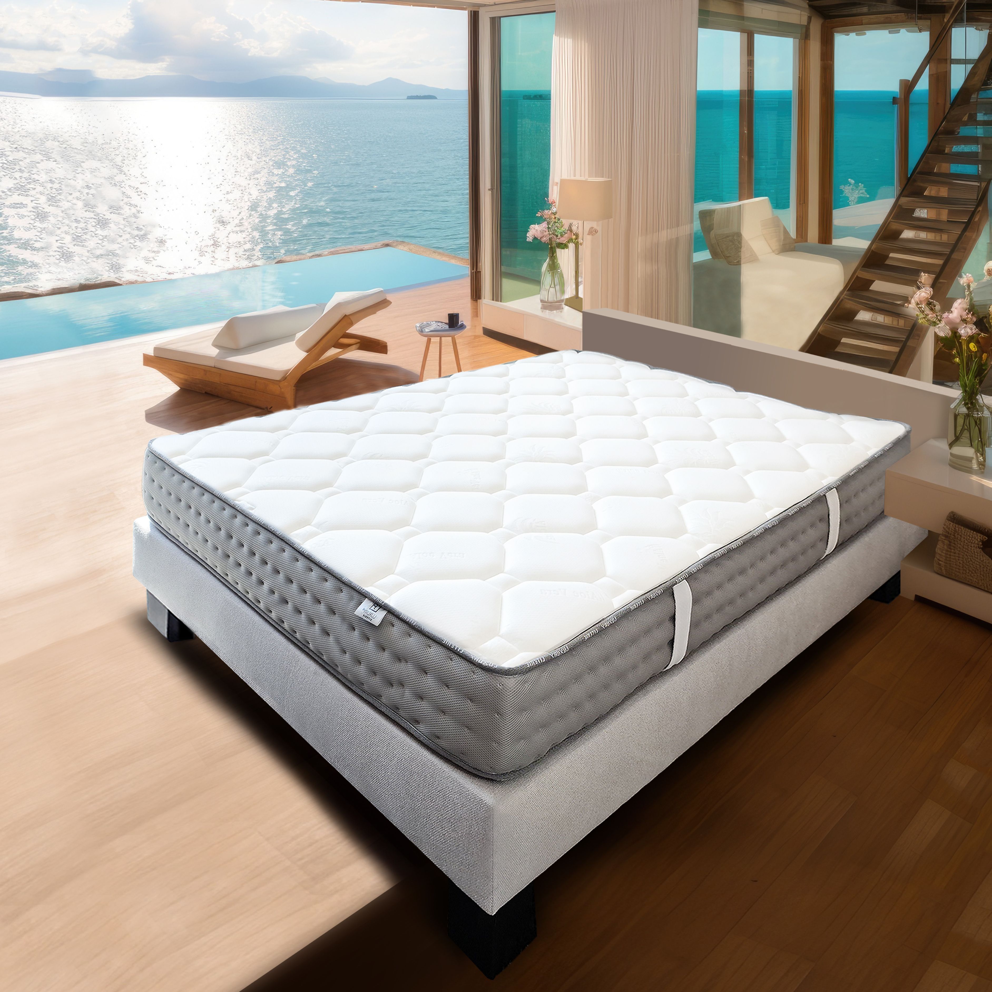 Ensemble matelas ferme 140 x 200 x 20 cm - mousse haute densité, faces ...