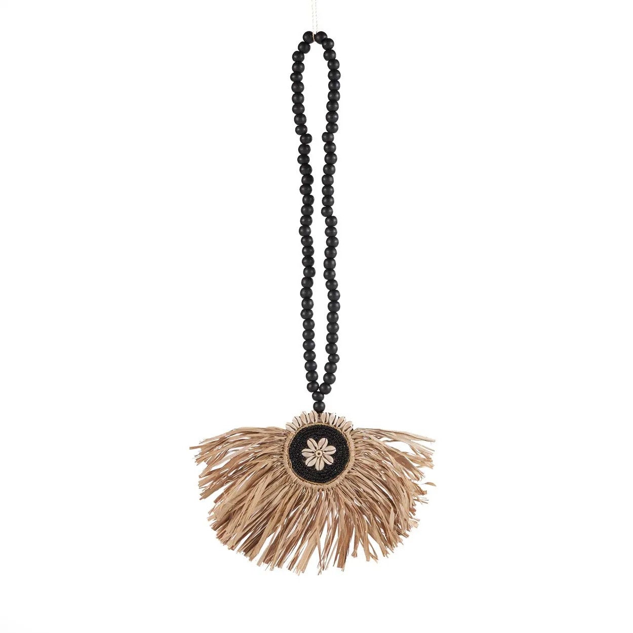 Le Raffia Mahkota Pompon - Naturel Noir | Leroy Merlin