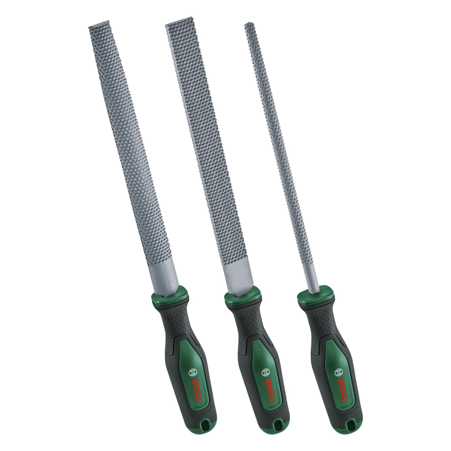 Bosch Set de 3 râpes (râpes a bois robustes plates/rondes/demi-rondes ...