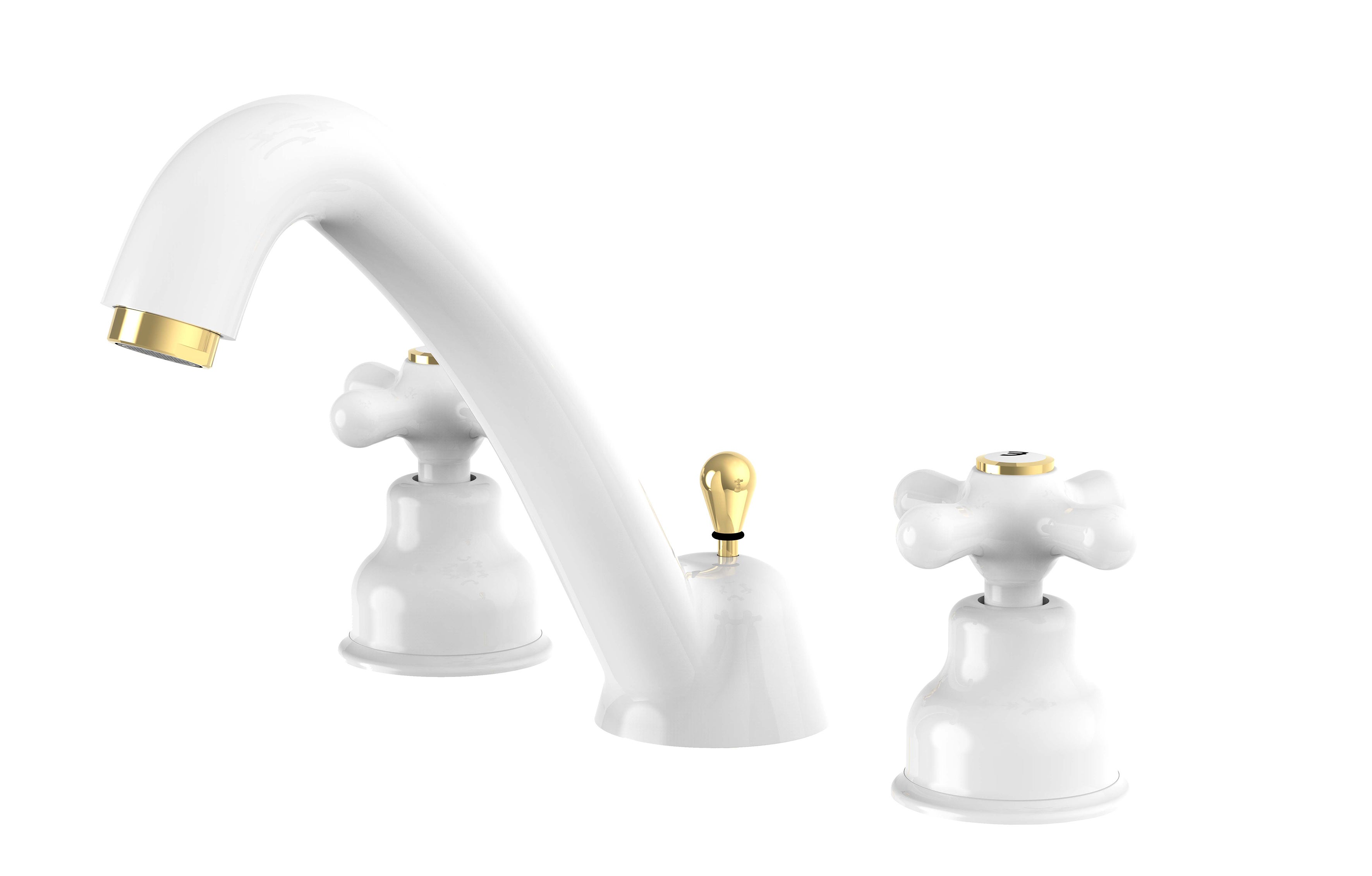 Mitigeur d'évier Paffoni avec vidange automatique série Iris - Blanc/Or ...