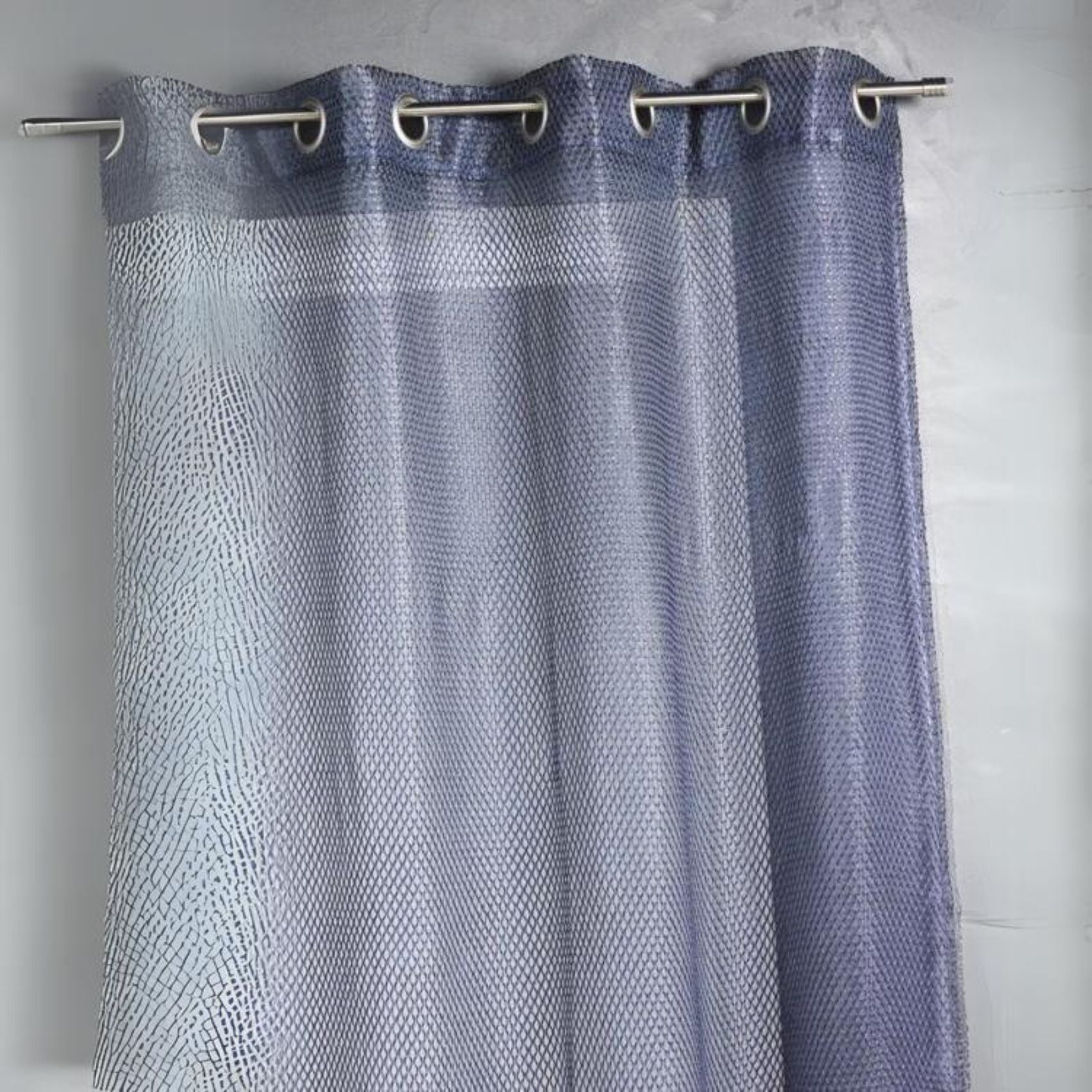 Voilage en organza fantaisie - Effet "résille" - Bleu - 140x260 cm ...