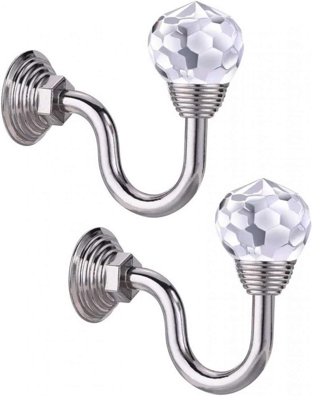 2pcs Cristal Crochet Classique Embrasse Monté sur Un Socle en Métal ...