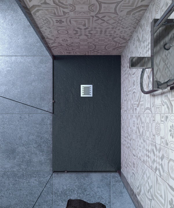 Piatto doccia 90x200 cm altezza 2.5 cm resina antracite | Leroy Merlin