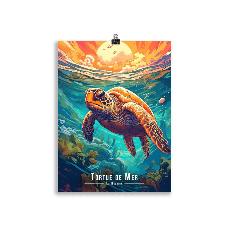 Affiche de La Réunion 'Coucher de Soleil Sous-Marin' | Leroy Merlin