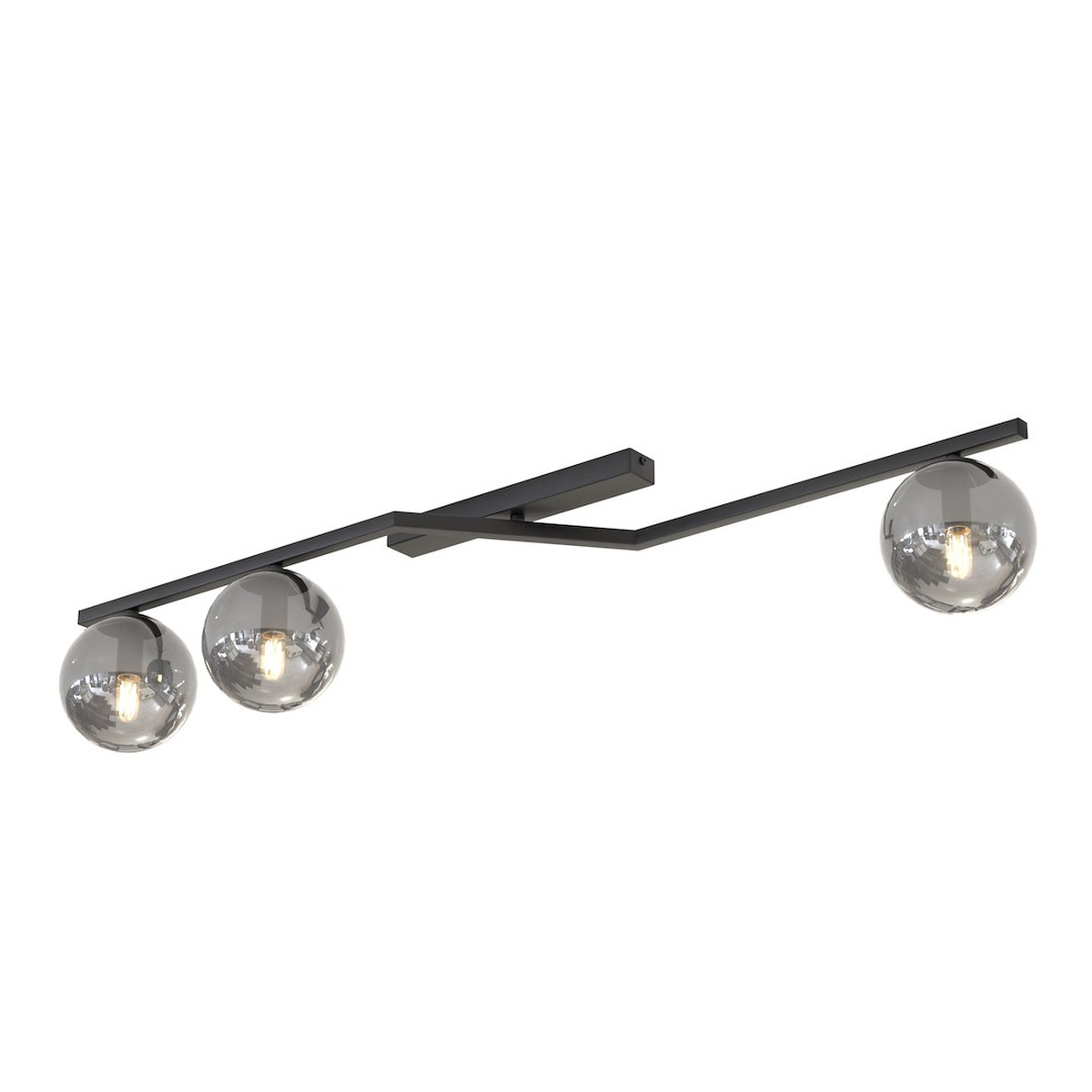 Suspension Naton en acier noir graphite et verre fumé | Leroy Merlin