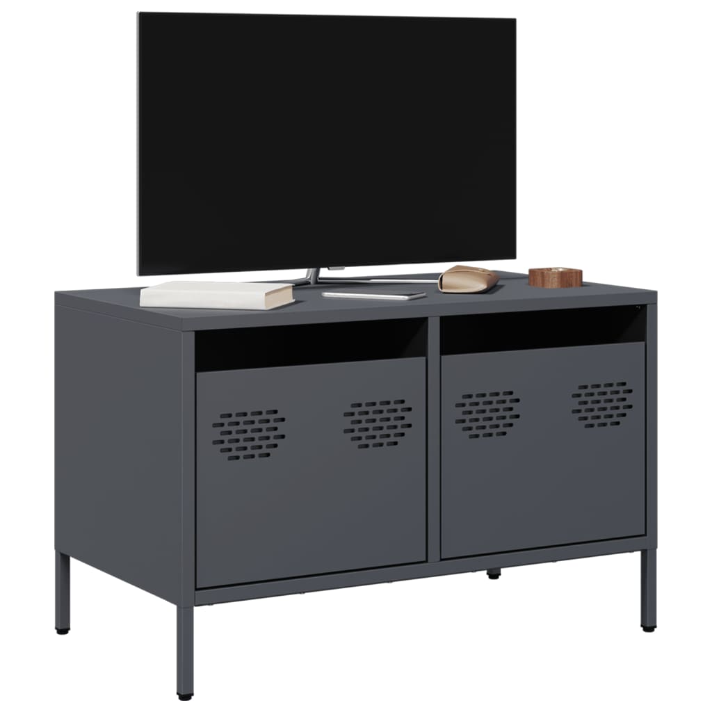 Meuble TV anthracite 68x39x43,5 acier laminé à froid | Leroy Merlin