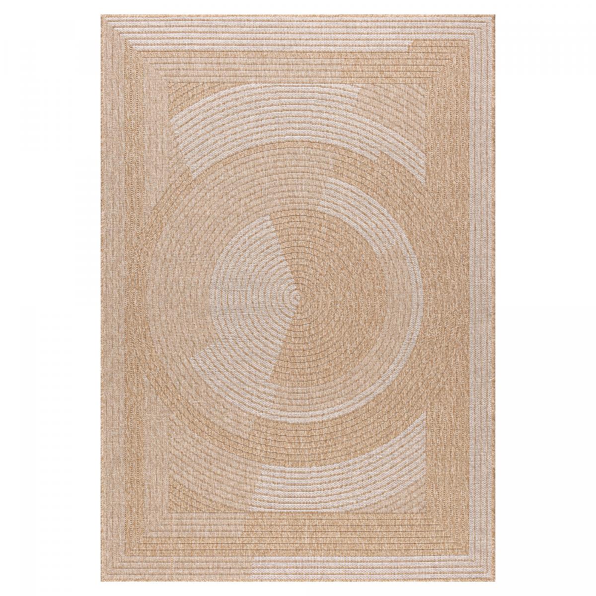 Tapis extérieur 120x170 tissé kilim beige et blanc JUTE ART 7 | Leroy ...