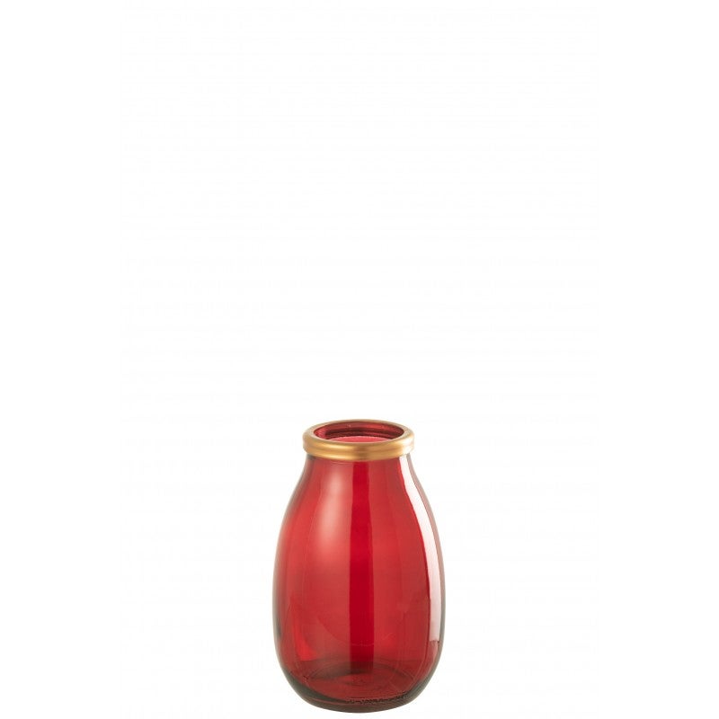 Vase en verre rouge 18x18x28 cm | Leroy Merlin