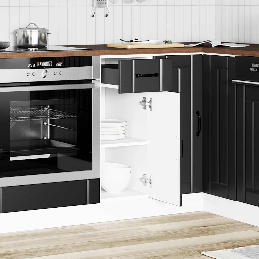 Mueble bajo de cocina - Módulo cocina madera ingeniería negra | Leroy ...