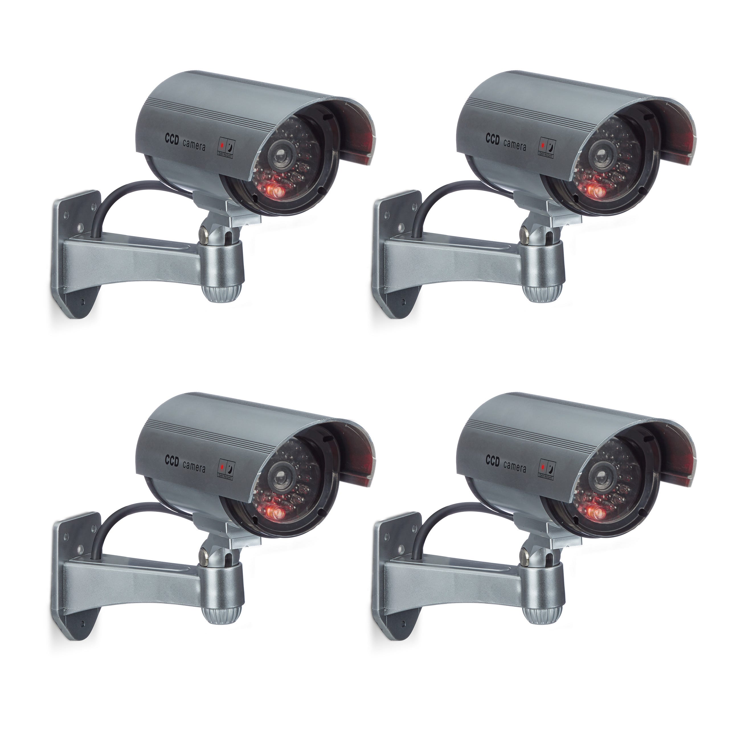 Fausse caméra de surveillance, lot 4, lampe LED, murale, sécurité ... Fausse caméra de surveillance, lot 4, lampe LED, murale, sécurité ...