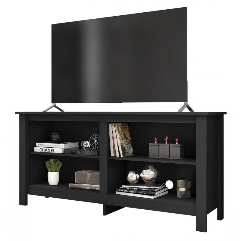 Meuble TV 65 Pouces Noir 4 Niches L 148 H 69.5 P 38.5 cm | Leroy Merlin
