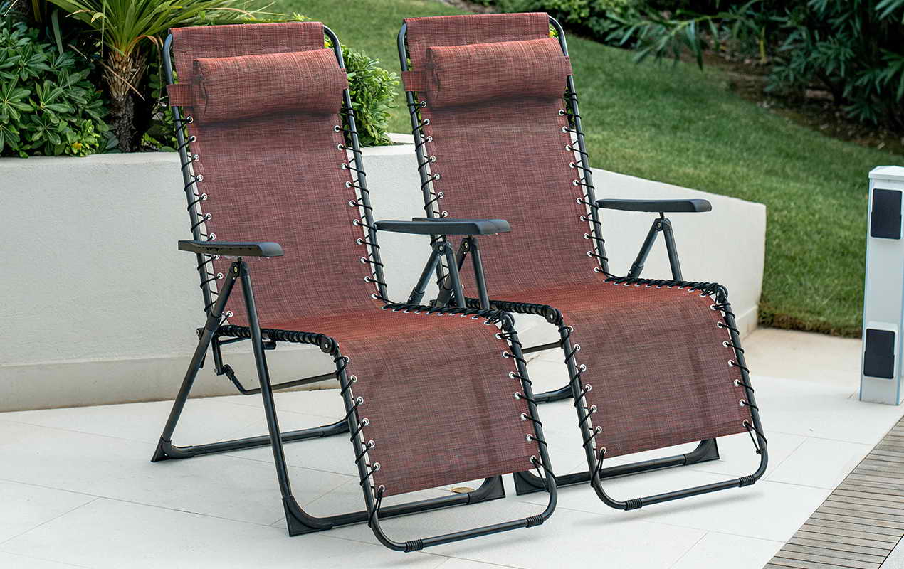 Fauteuil de jardin relax pliant Luno rouge Creador® | Leroy Merlin