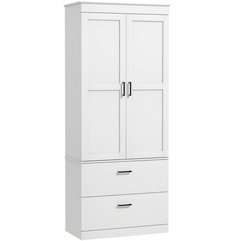 Aparador de cocina, blanco, madera, 75 x 39 x 178 cm, estantes ...