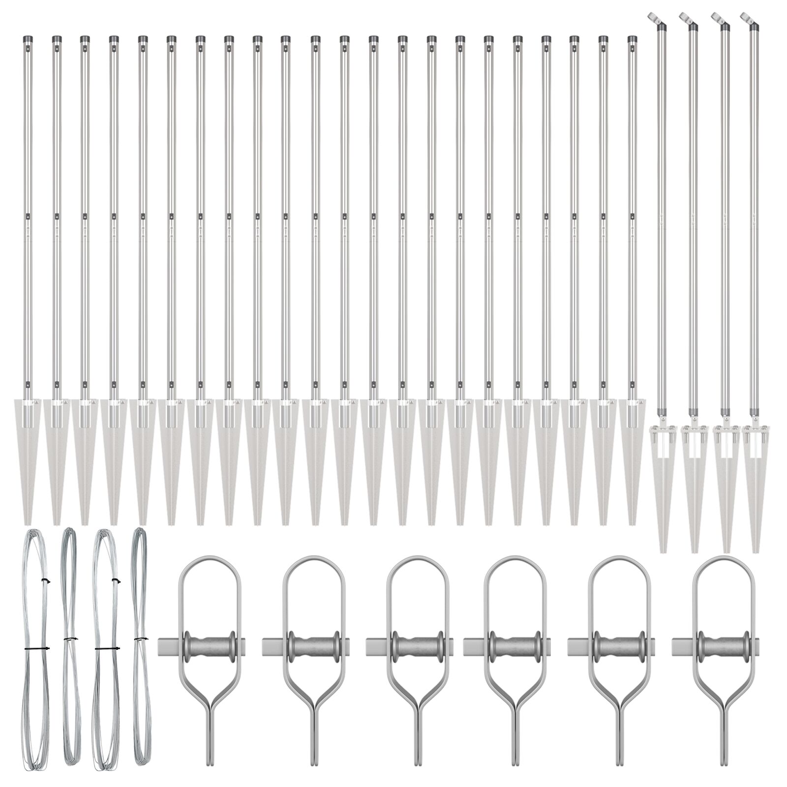 Postes de Cerca con Punta 26 uds Ø32 mm 180 cm Acero Galvanizado ...