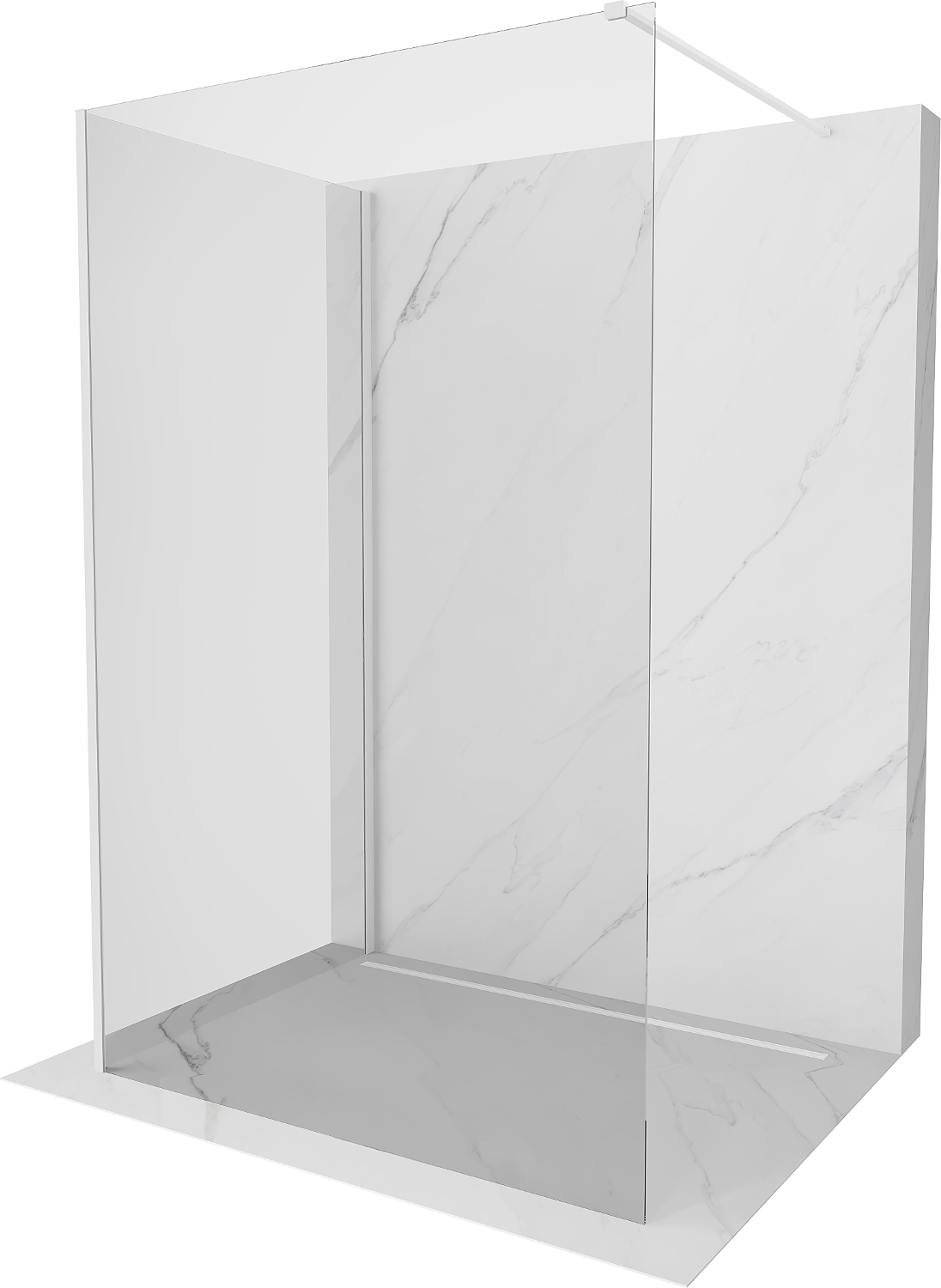 Kioto Douche Walk-in 125 x 90 cm, transparent, blanc - 800-125-212-20 ...