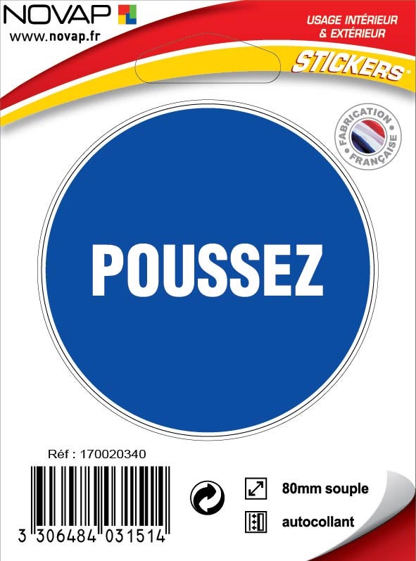 Panneau Poussez - Vinyle adhésif Ø80mm - 4031514 | Leroy Merlin