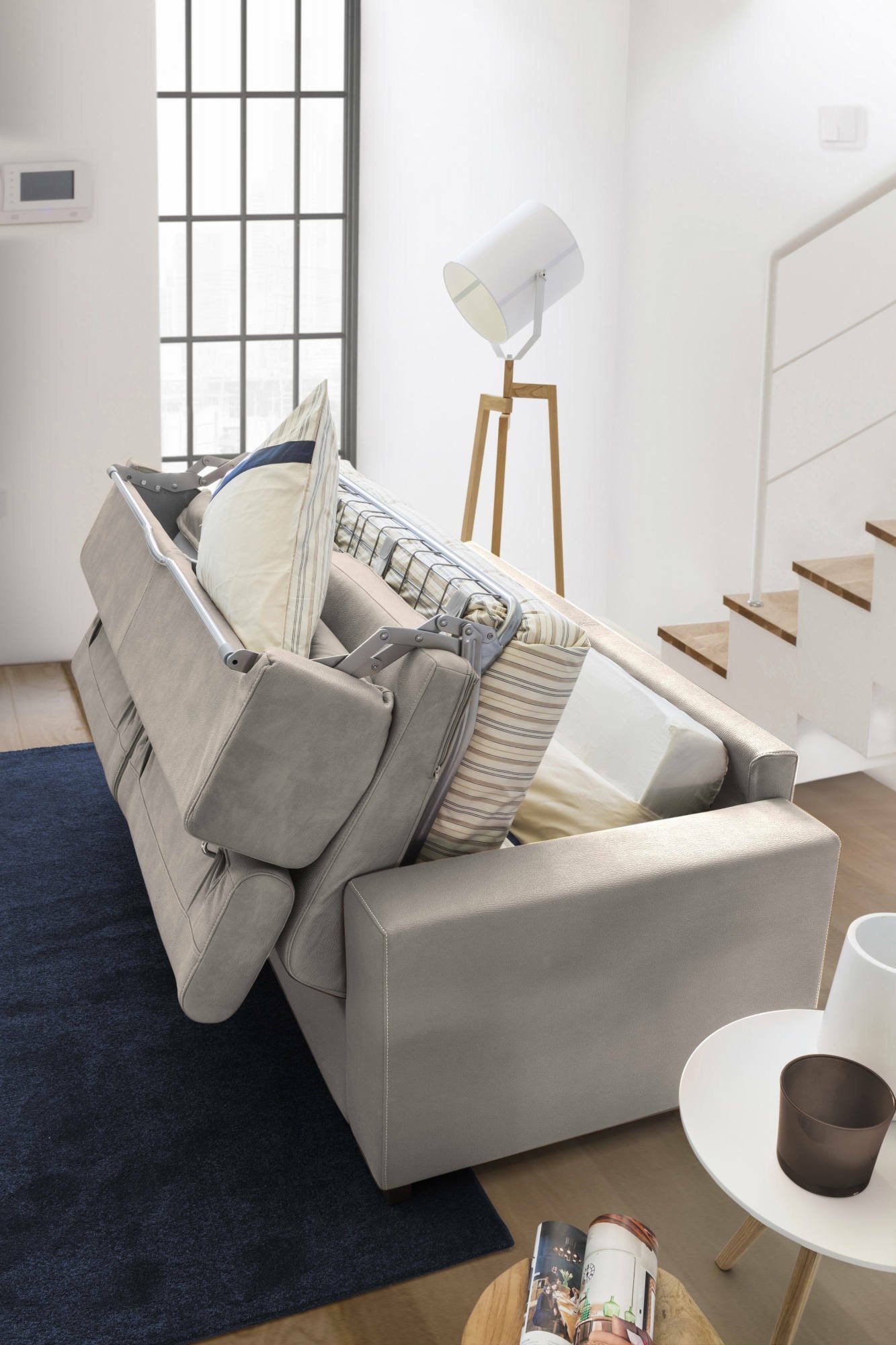 Divano letto Sonia a 3 posti, Sofà, Made in Italy, Apertura girevole ...