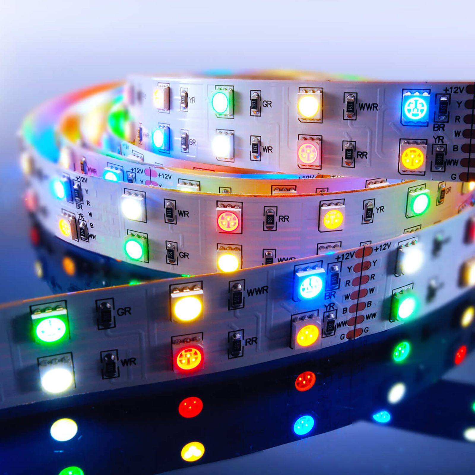Bande lumineuse LED multicolore 69 W SMD 5050 Ambre RGB Multicolore ...
