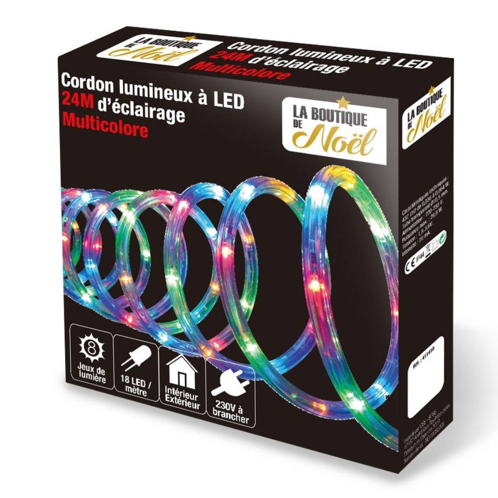 Cordon lumineux LED multicolore extérieure - 6, 10, 18 ou 40 mètres ...