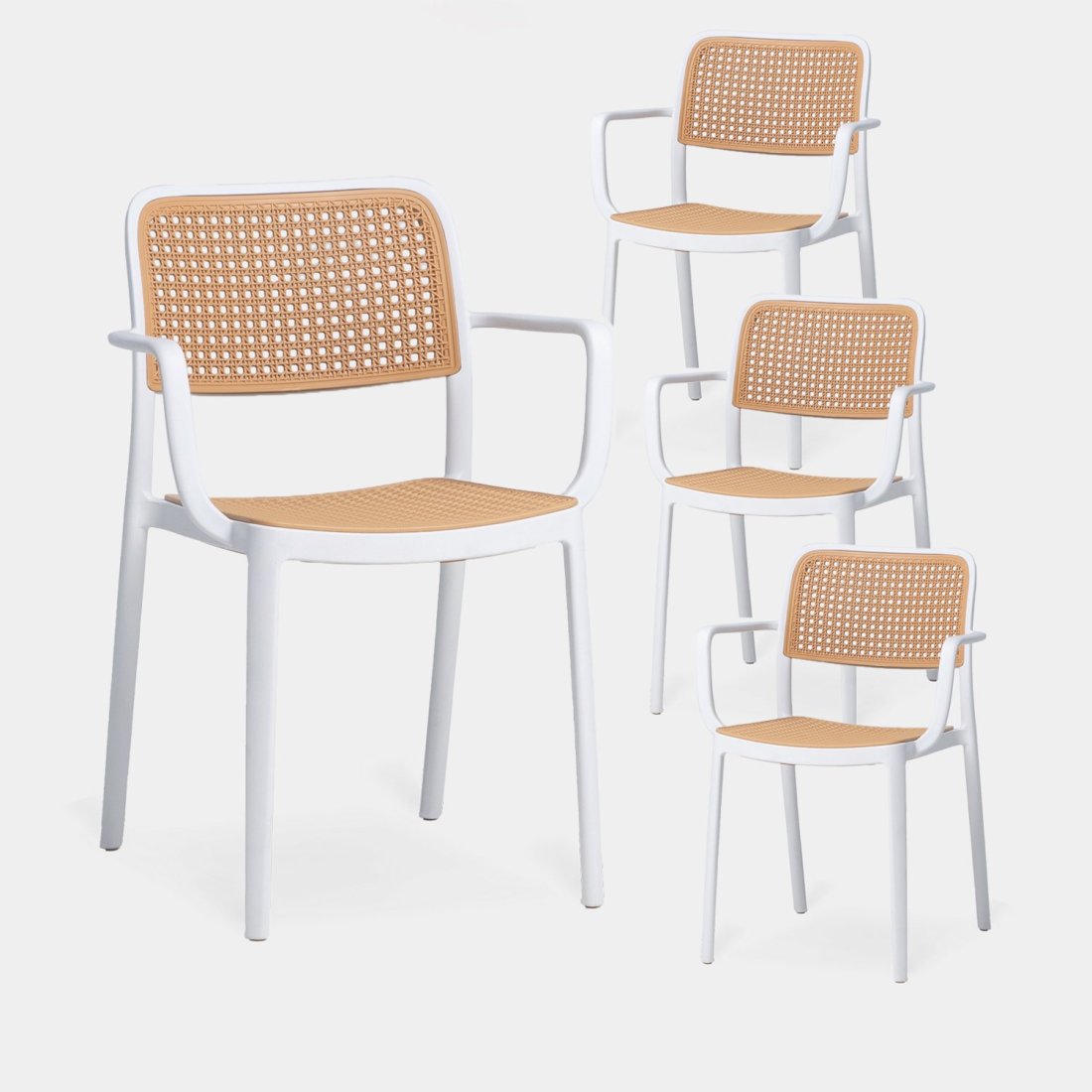 Packs 4 sillas polipropileno blanco 57 x 81 cm | Leroy Merlin