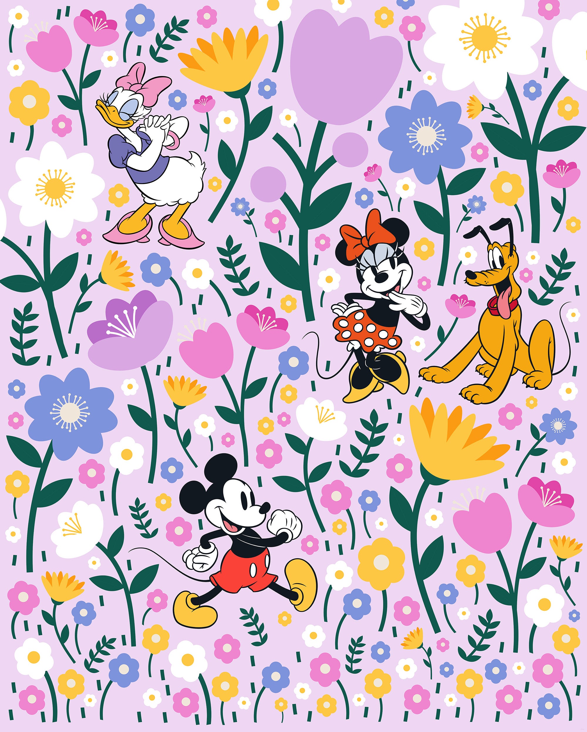 Papier peint panoramique Minnie & Mickey Mouse rose - 200 x 250 cm ...