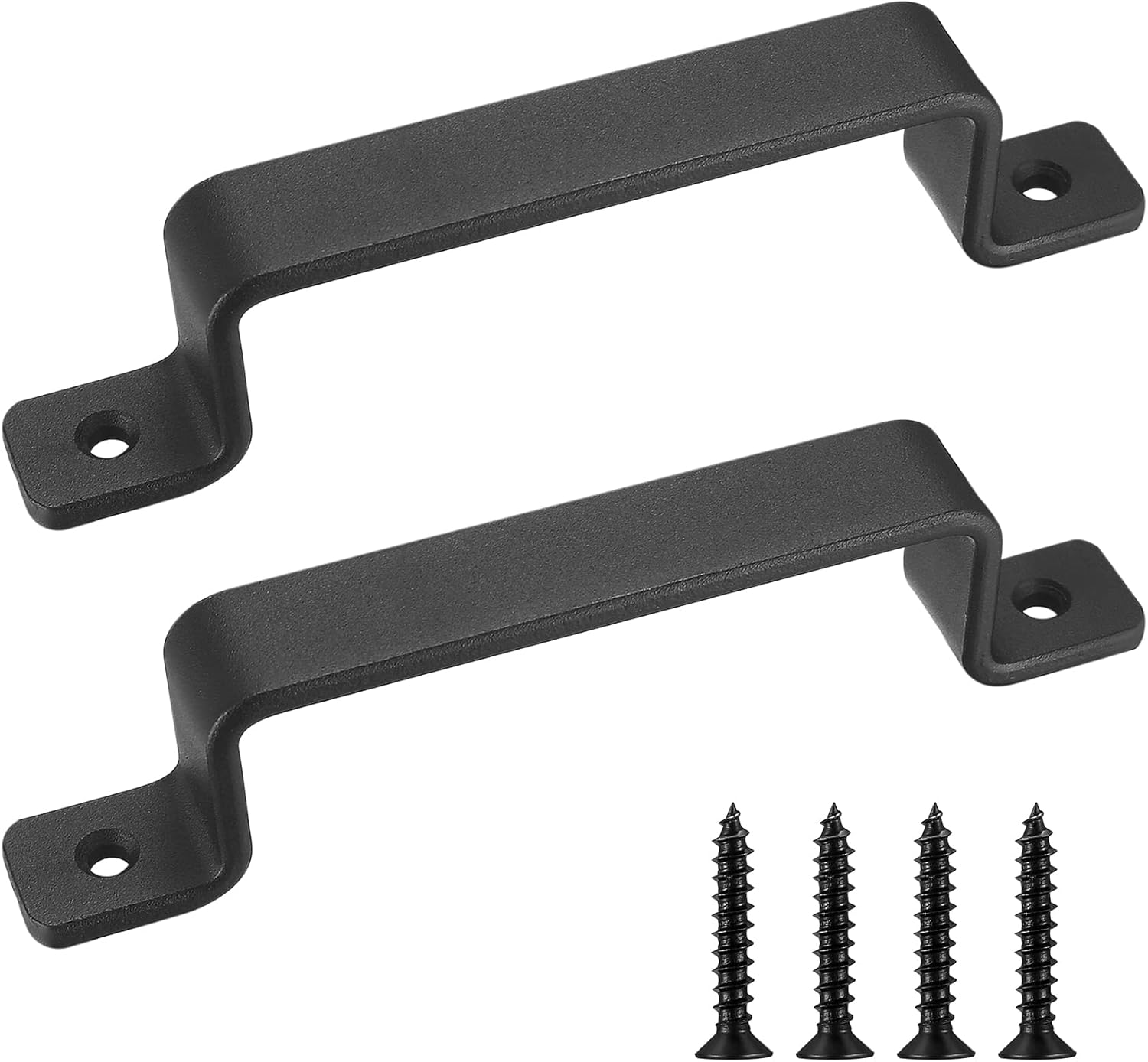 Poignées de porte en fonte vintage robustes, lot de 2, noir, idéal pour ...