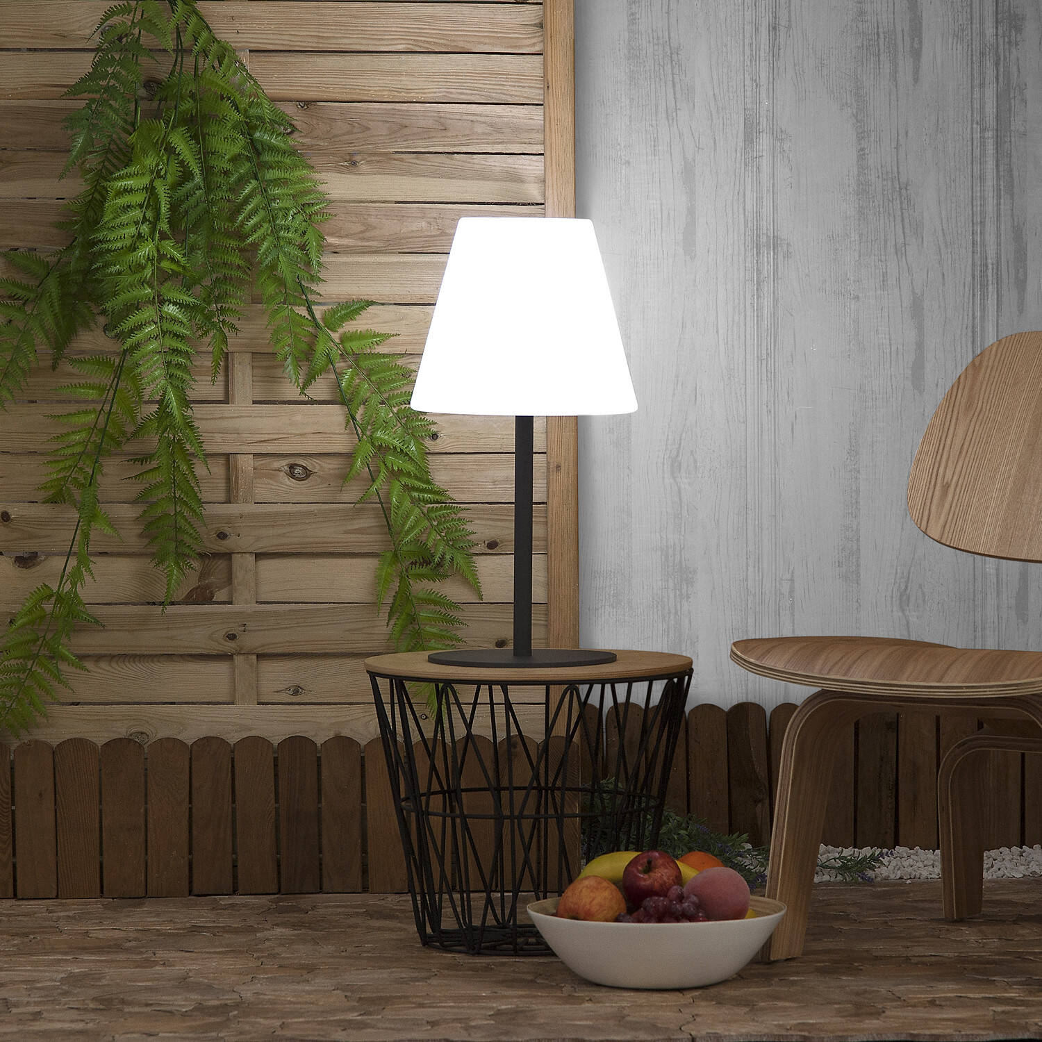 Ledkia Lámpara de Mesa Exterior Solar LED de Aluminio Larso Blanco ...