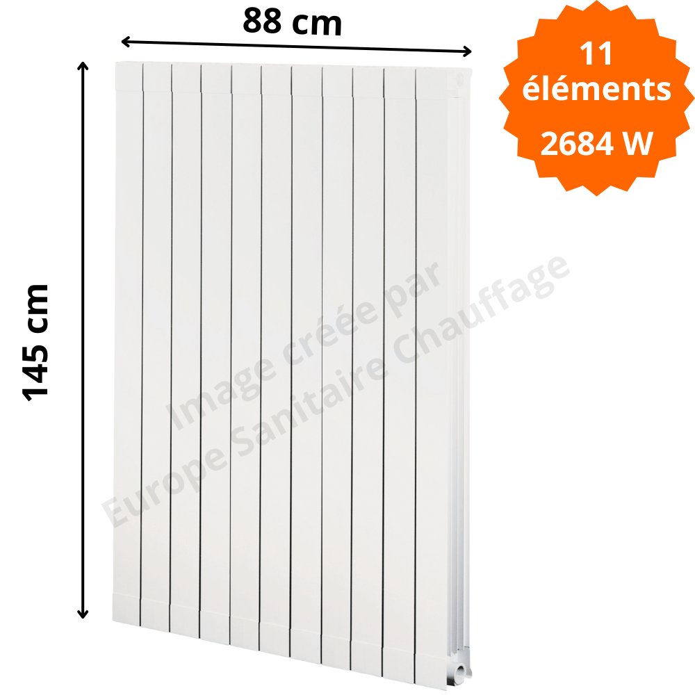 Radiateur aluminium H.145 x 88 cm Oscar 1400 Deville 2684 W | Bricoman