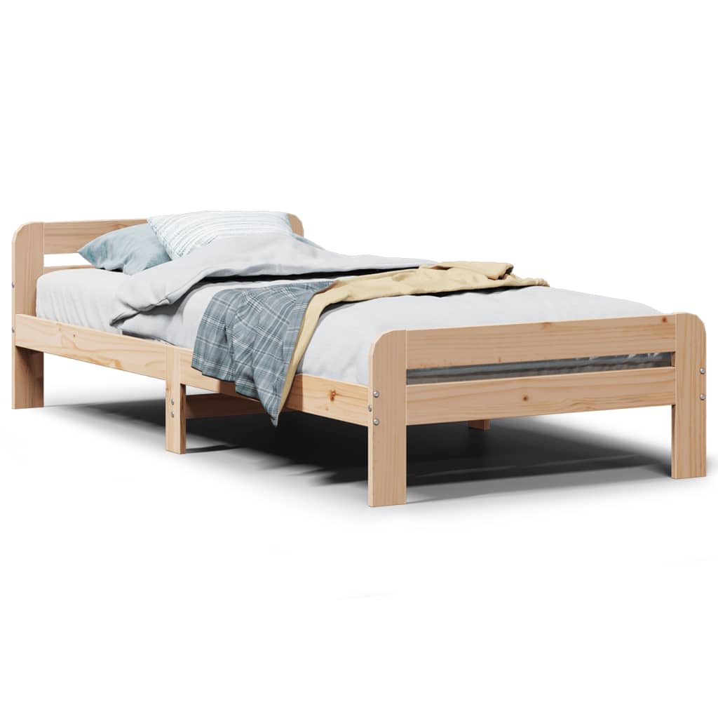 Lit simple | Lit adulte | Cadre de lit sans matelas 100x200 cm bois ...