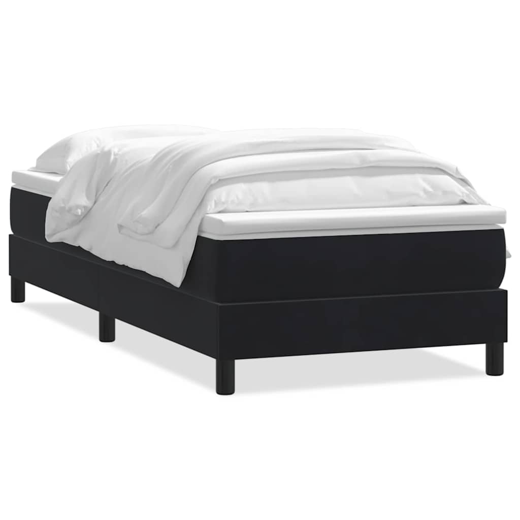 Cama box spring con colchón terciopelo negro 100x210 cm | Leroy Merlin